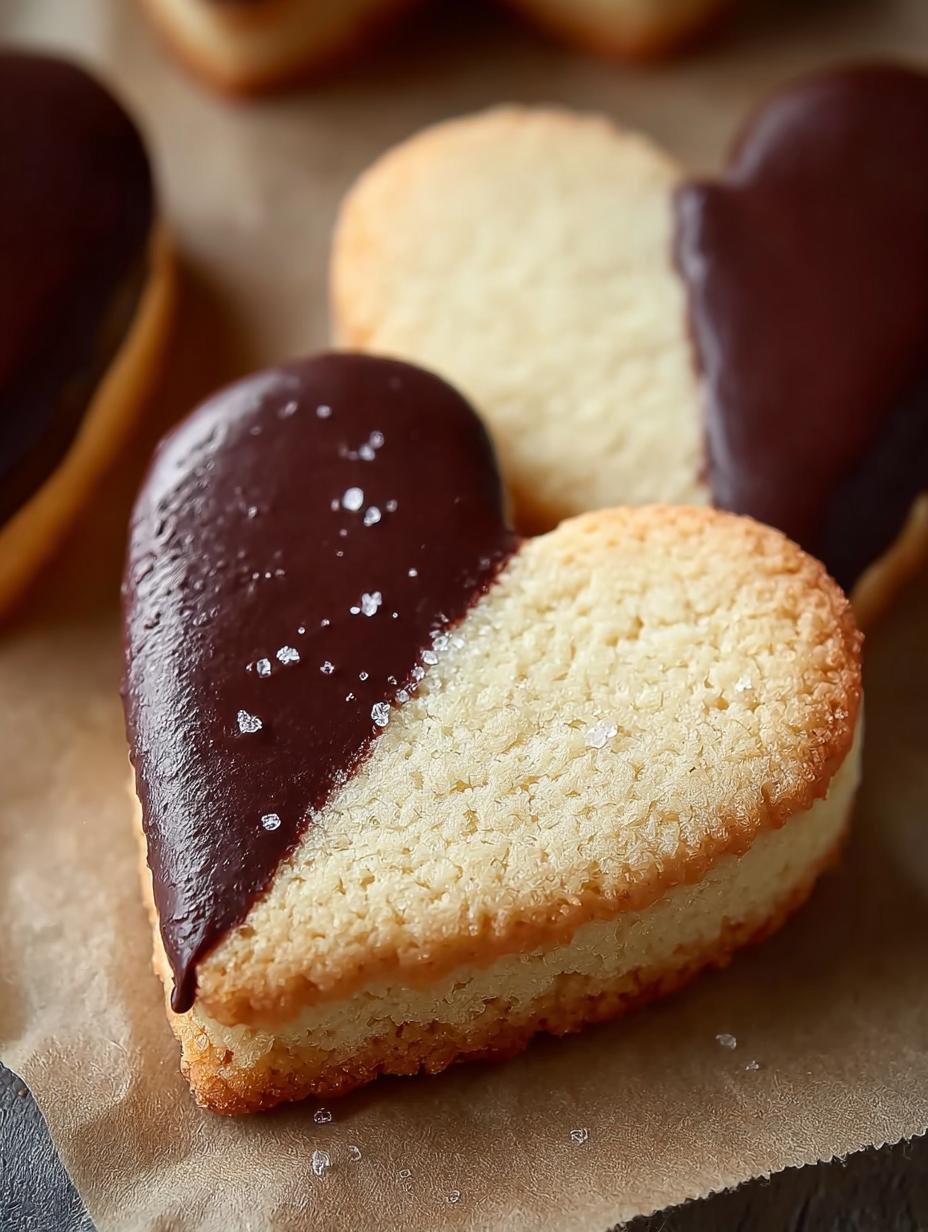 Irresistible Chocolate Dipped Shortbread Hearts Recipe - keepityummy